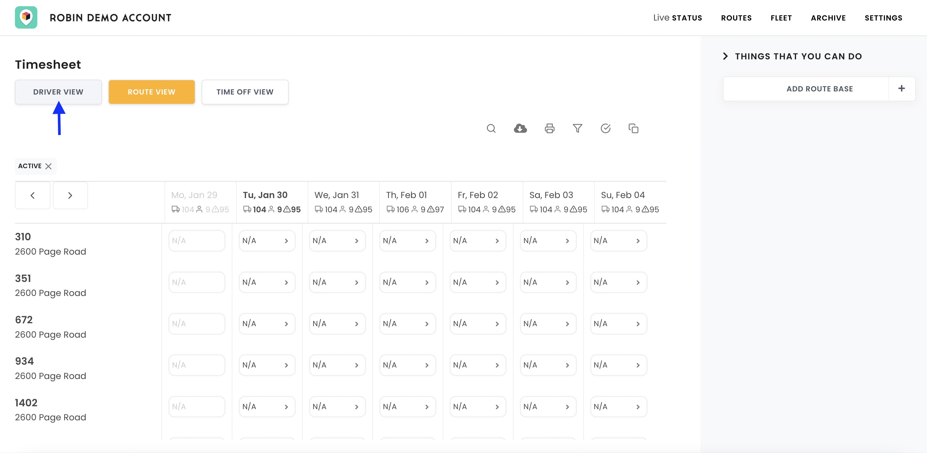 Timesheets: Update/Adjust Driver Shift – One Hundred Feet, Inc.